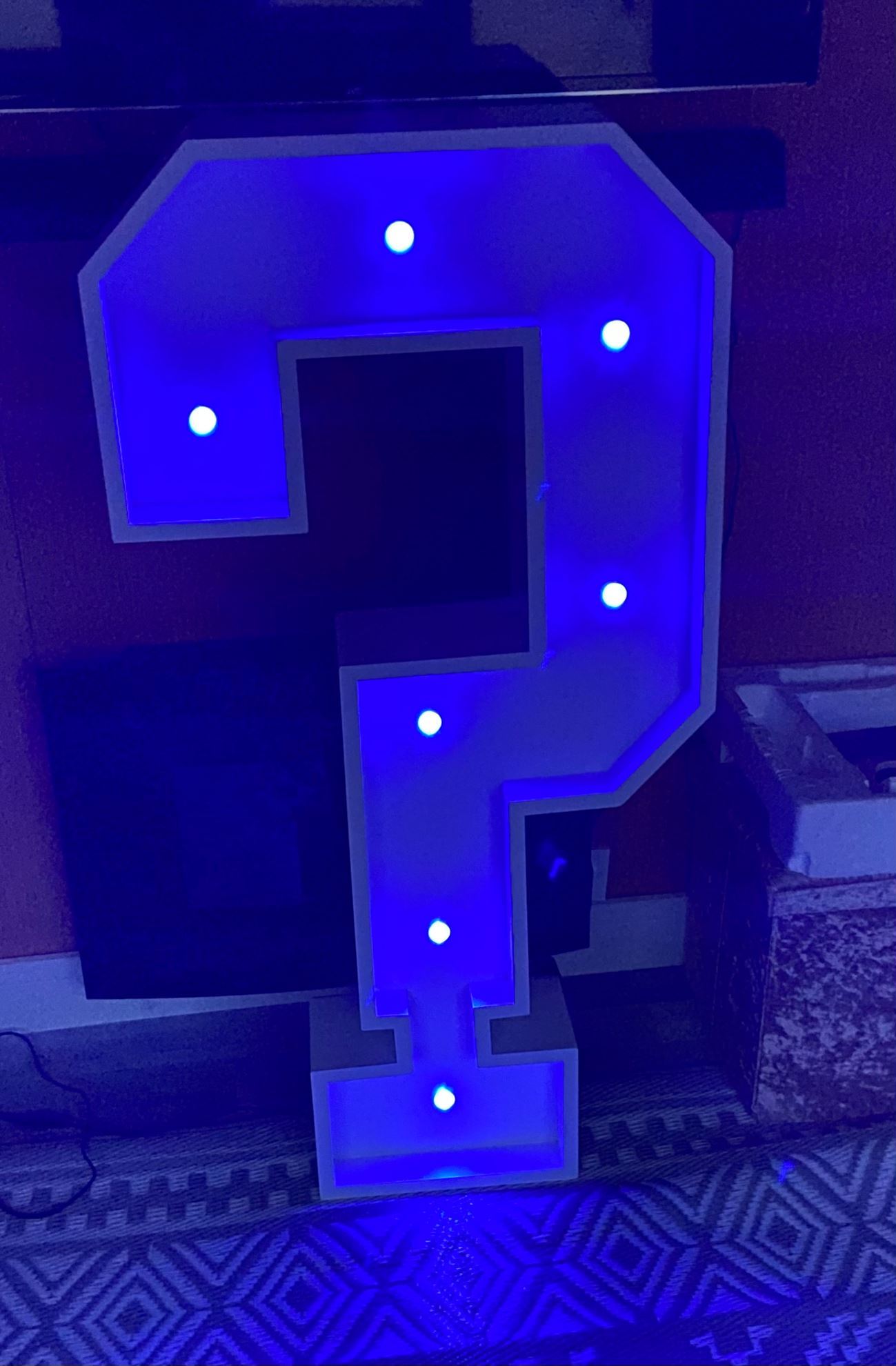 Worksop Bouncy Castle Hire. Light up question mark